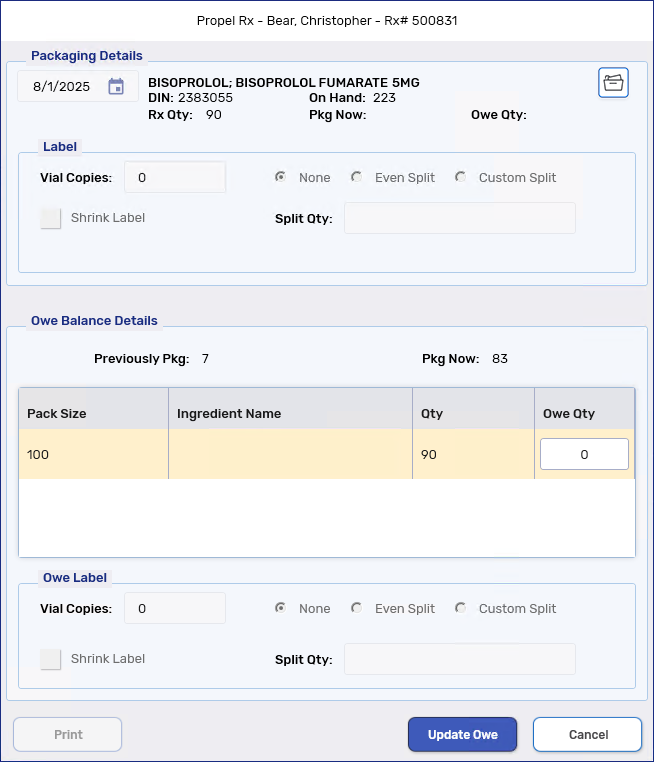 Processing Owe Balances With Digital Owe Balance OFF